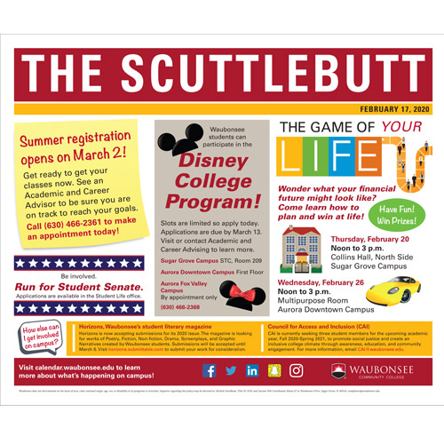 Scuttlebutt Image | Waubonsee Community College