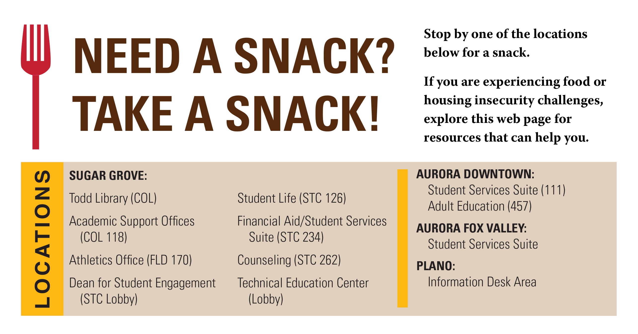 Need a Snack, Take a Snack | Waubonsee Community College