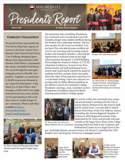President's Report | Waubonsee Community College